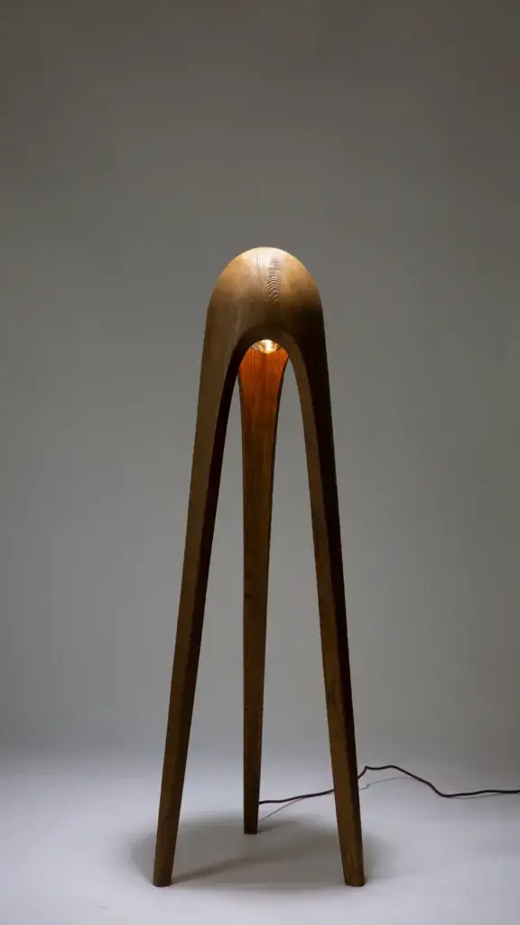 Guardian Light: Handcrafted Wooden Lamp for Home Safety